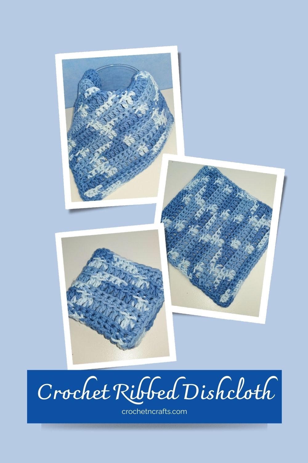 Single and Double Crochet Ribbed Dishcloth - CrochetNCrafts