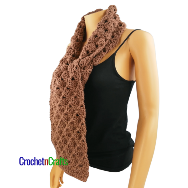 Alternating Shells and V's Crochet Scarf - CrochetNCrafts