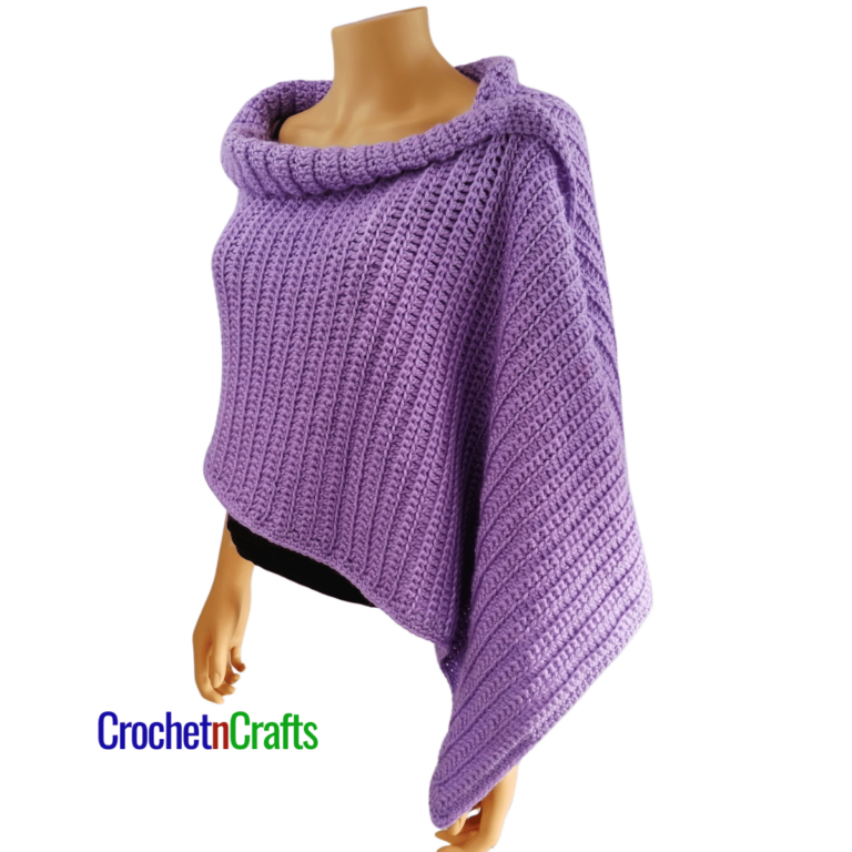 Single and Double Crochet Ribbed Shawl - CrochetNCrafts