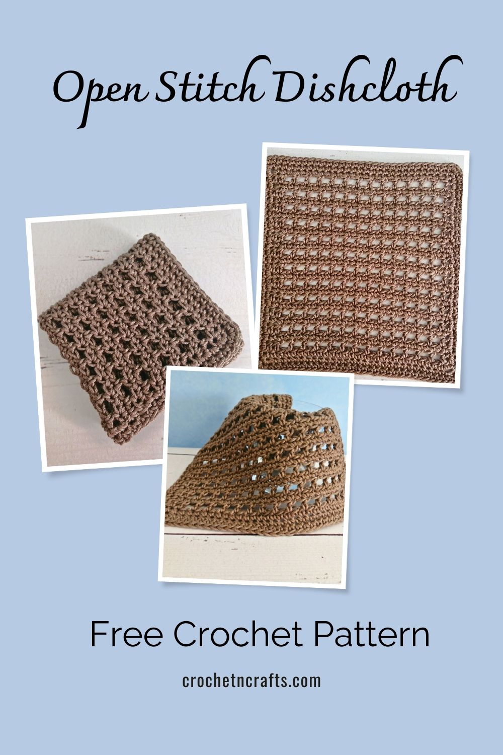 HDC Open Stitch Crochet Dishcloth Pattern - CrochetNCrafts