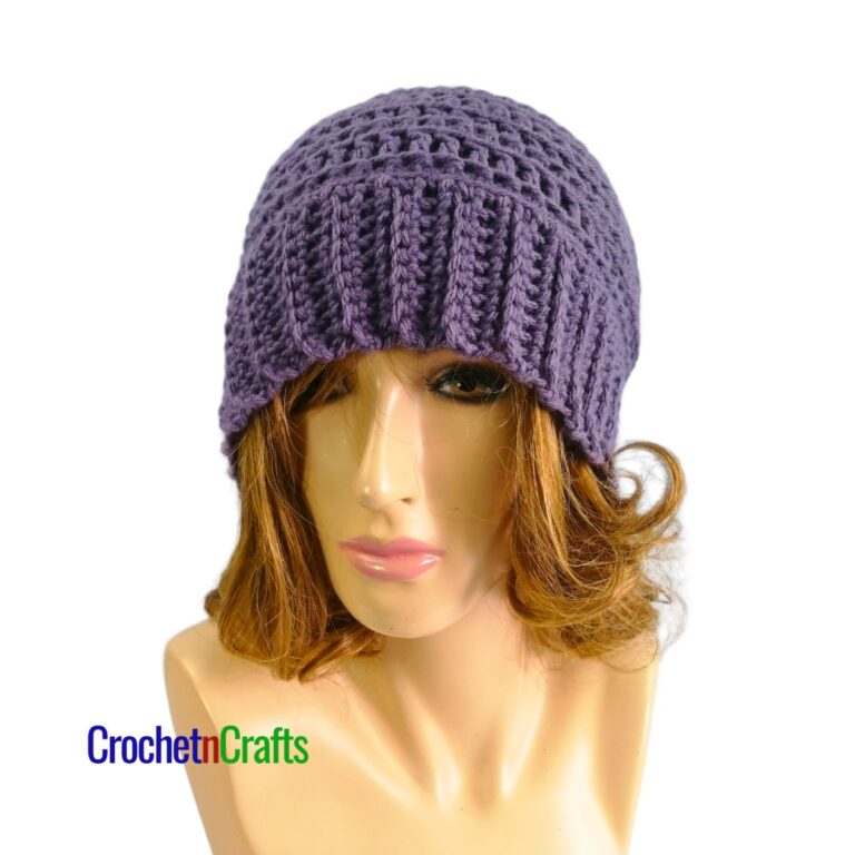 Single and Double Crochet Ribbed Hat - CrochetNCrafts