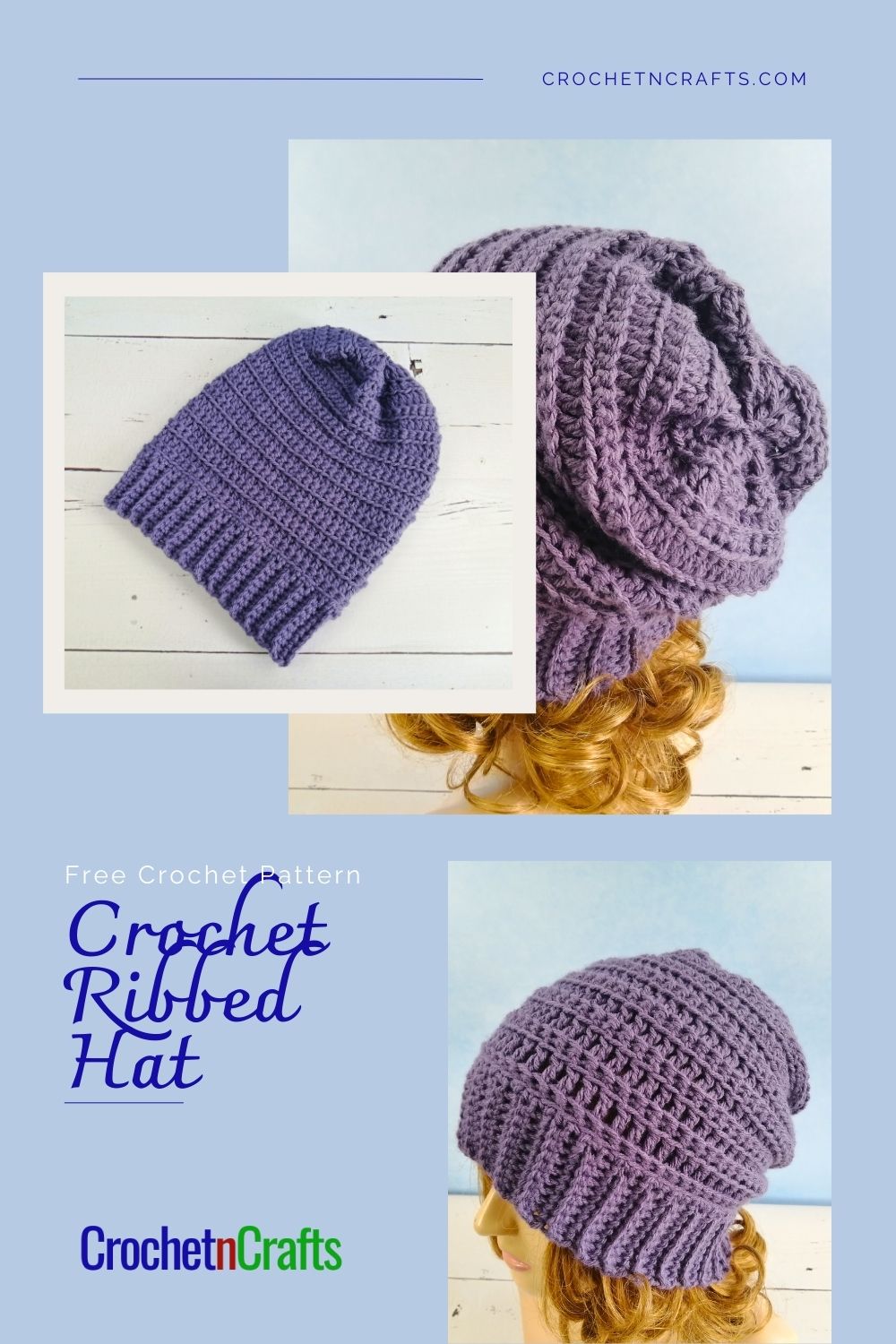 Single and Double Crochet Ribbed Hat - CrochetNCrafts