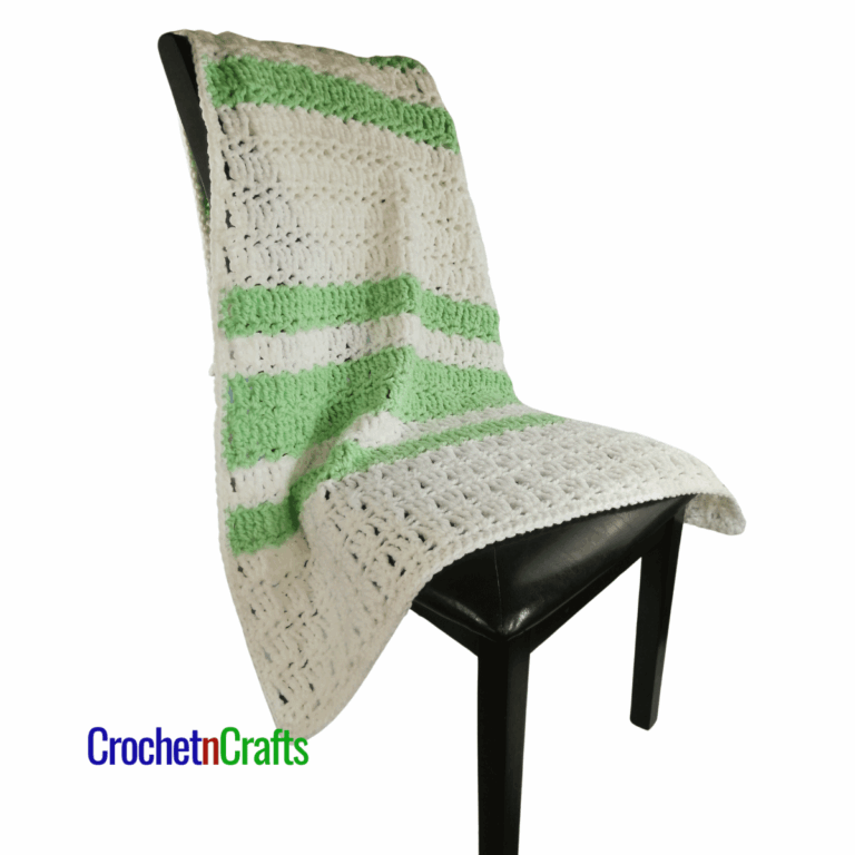 Crochet Blanket Pattern - Hdc V-st and Tr - CrochetNCrafts