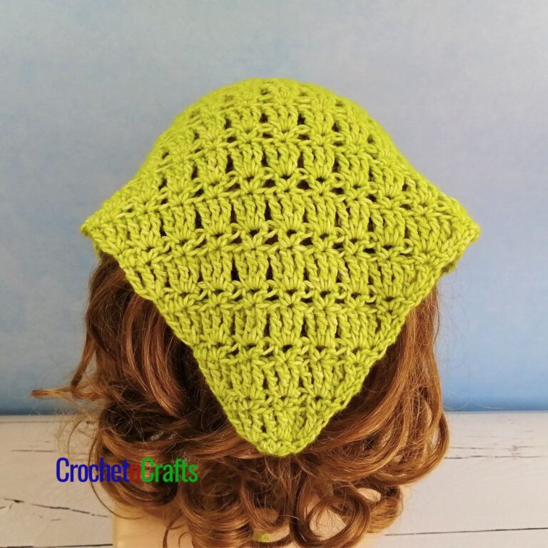 Crochet Kerchief - Hdc V-st and Tr - CrochetNCrafts