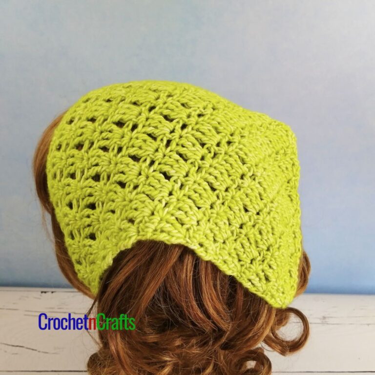 Crochet Kerchief - Hdc V-st and Tr - CrochetNCrafts