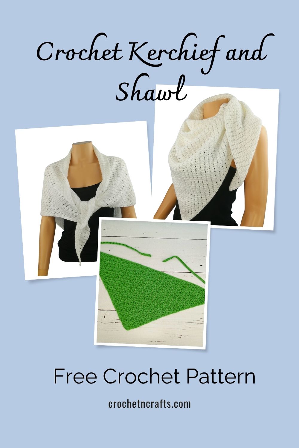 Crochet Kerchief and Shawl Pattern - Pretty Simple - CrochetNCrafts