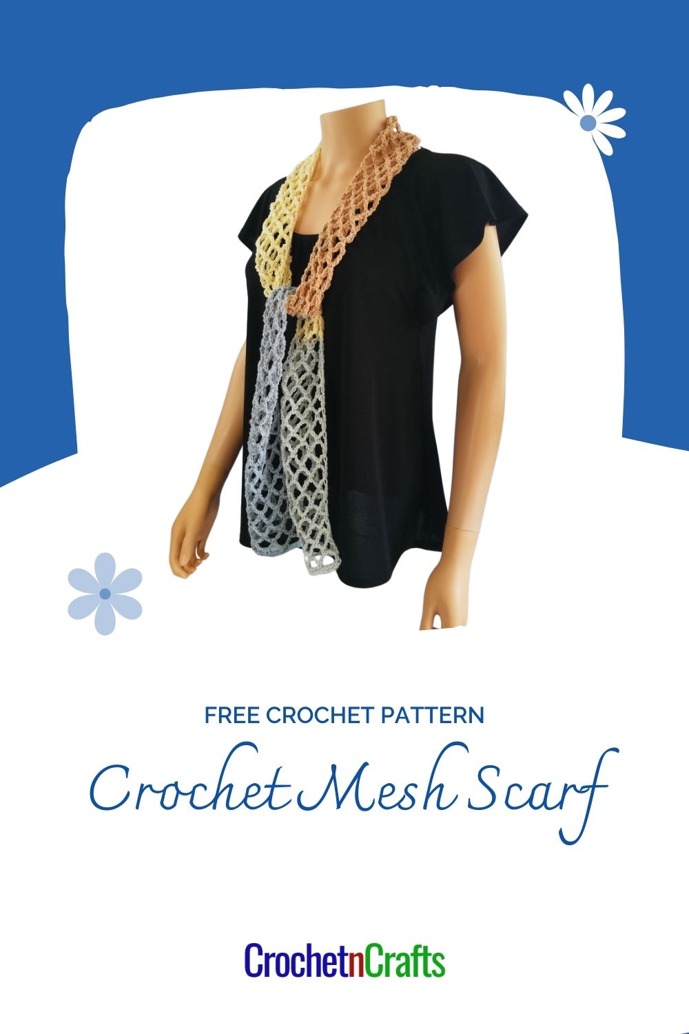Diamond Mesh Crochet Scarf Pattern - CrochetNCrafts