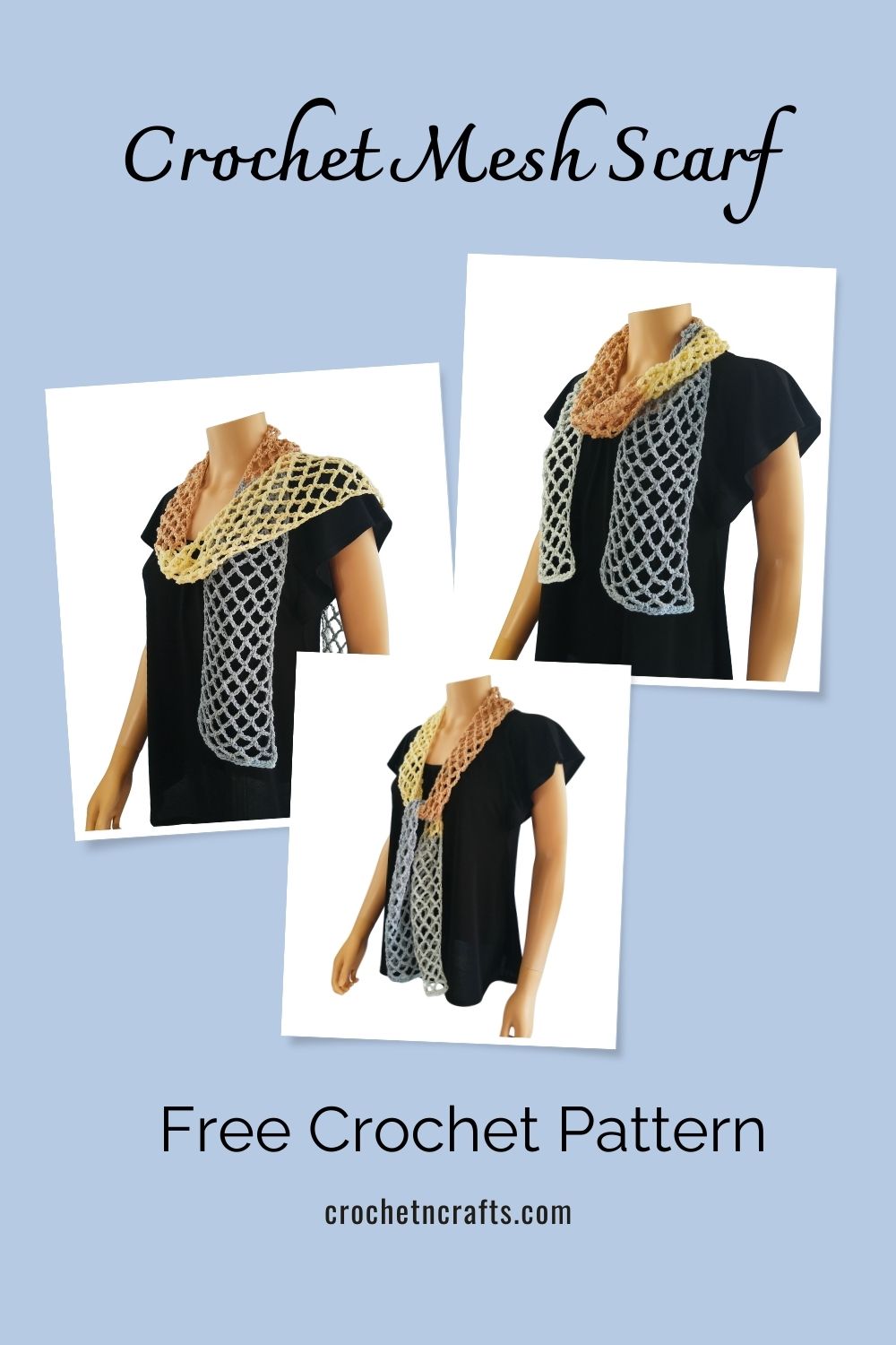 Diamond Mesh Crochet Scarf Pattern - CrochetNCrafts