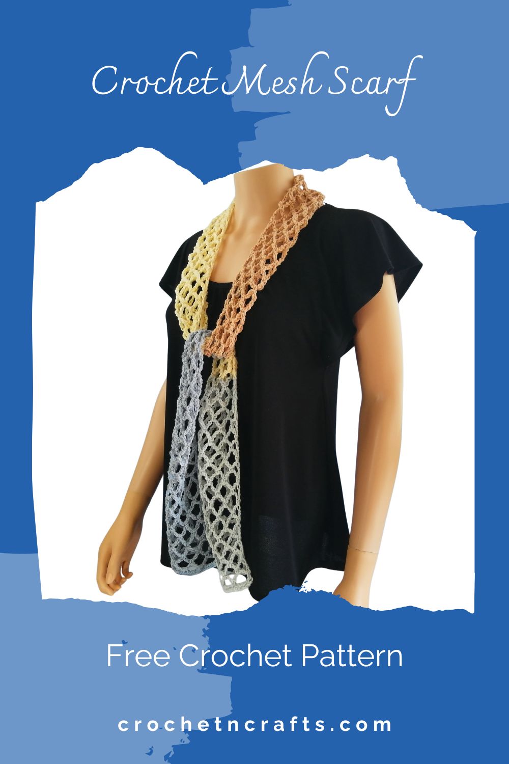 Diamond Mesh Crochet Scarf Pattern - CrochetNCrafts