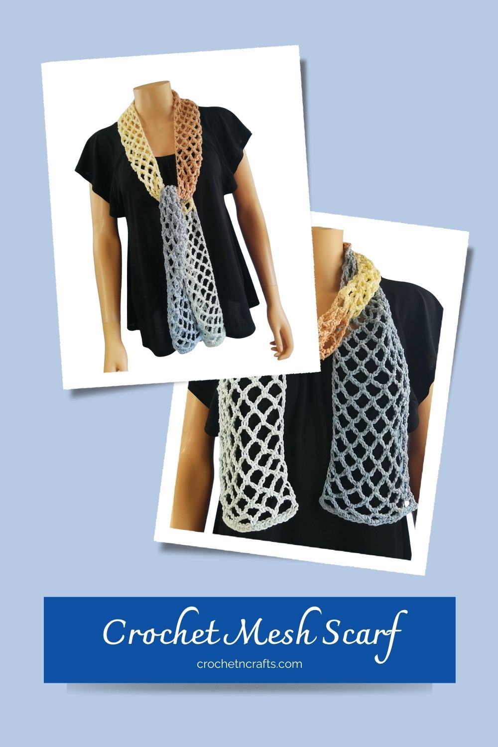 Diamond Mesh Crochet Scarf Pattern - CrochetNCrafts