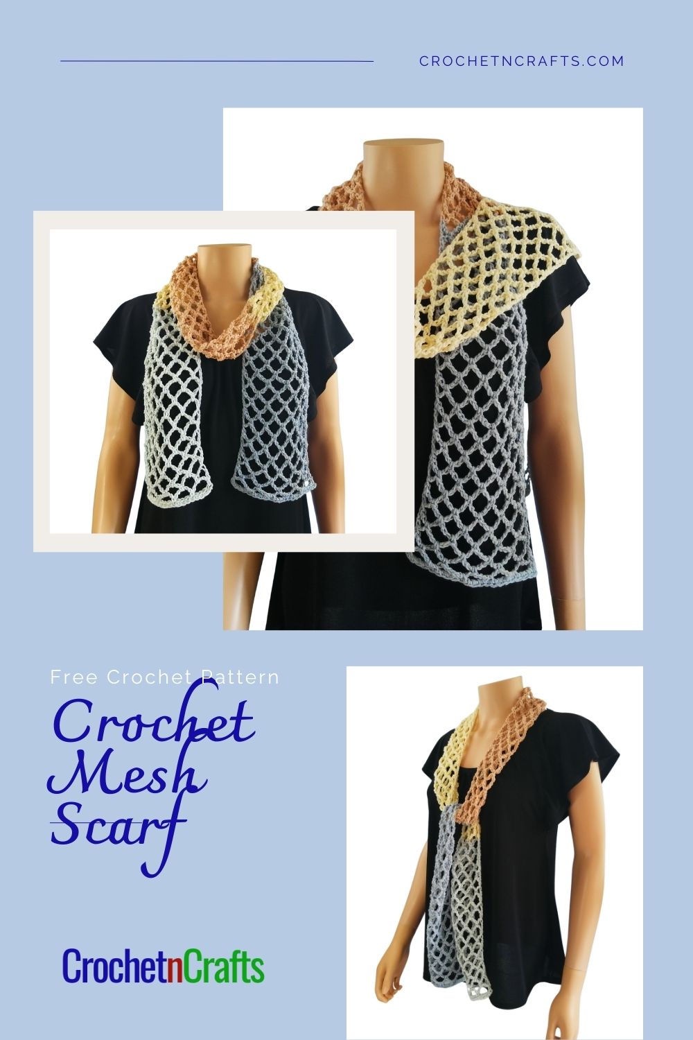 Diamond Mesh Crochet Scarf Pattern - CrochetNCrafts