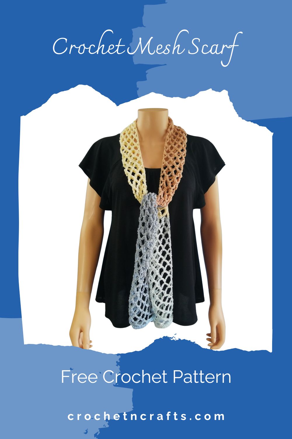Diamond Mesh Crochet Scarf Pattern - CrochetNCrafts
