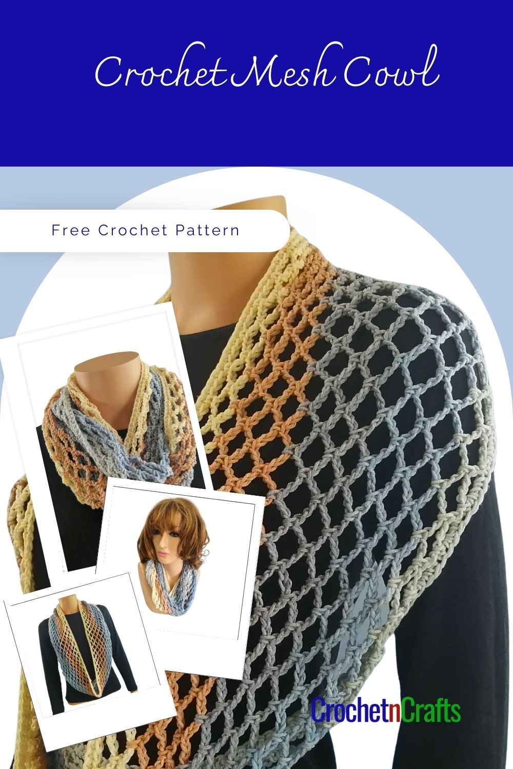Crochet Diamond Mesh Cowl Pattern - CrochetNCrafts