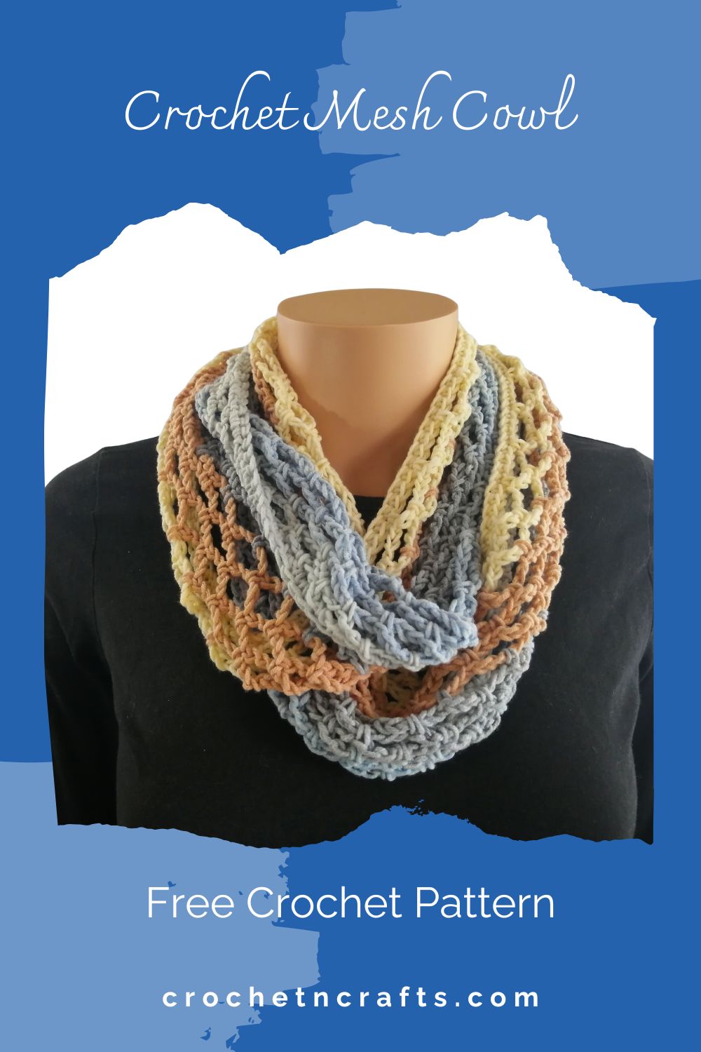 Crochet Diamond Mesh Cowl Pattern - CrochetNCrafts