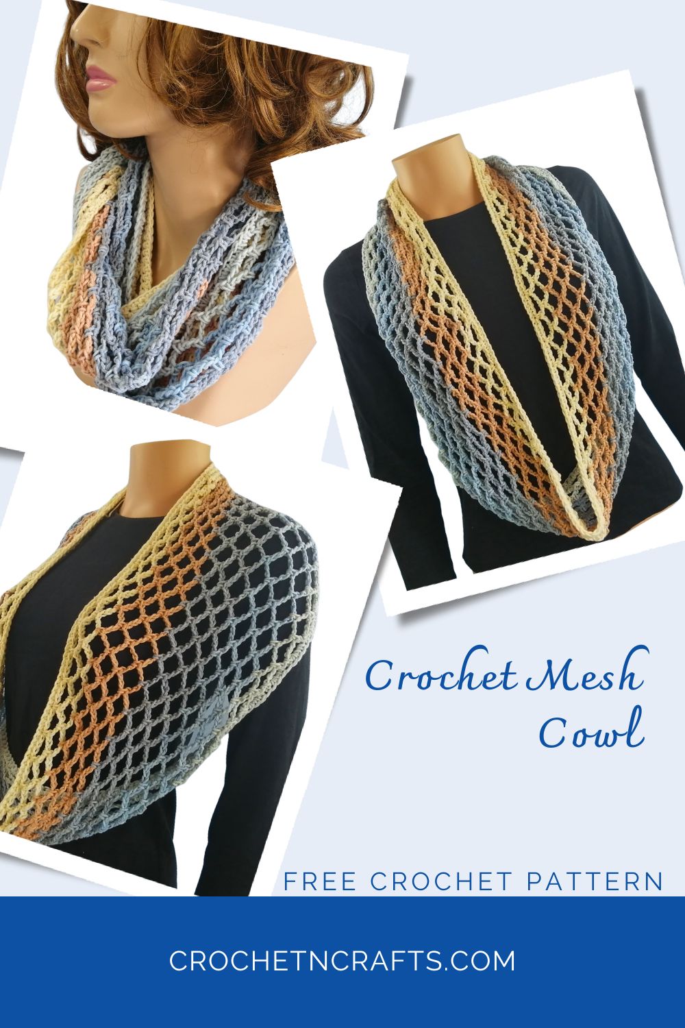 Crochet Diamond Mesh Cowl Pattern - CrochetNCrafts