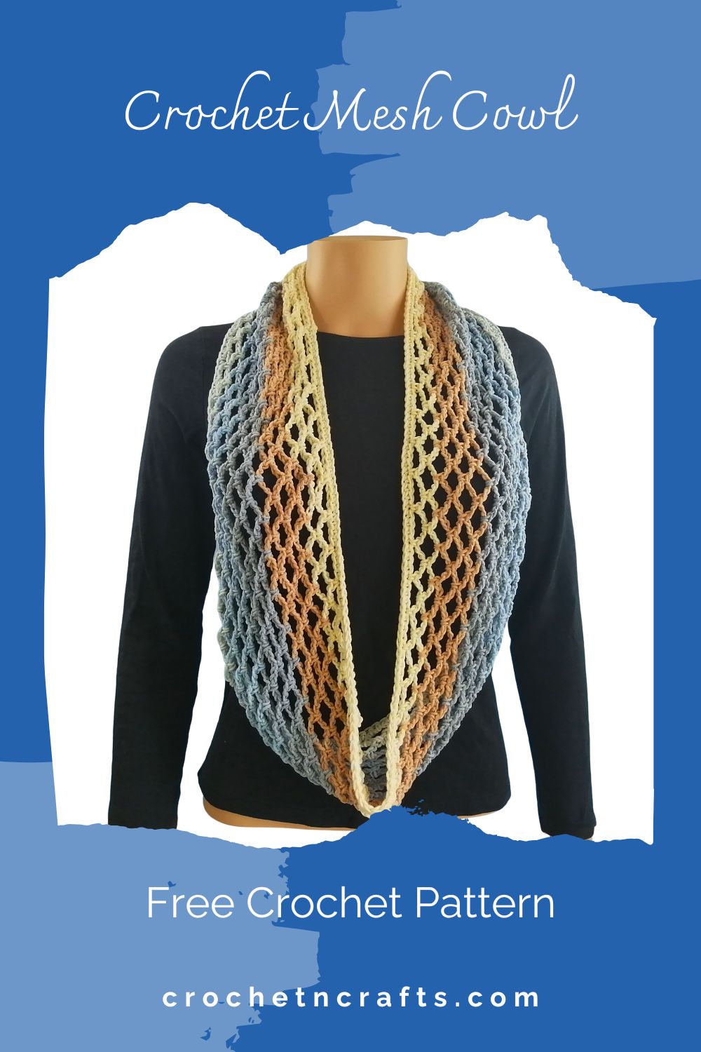Crochet Diamond Mesh Cowl Pattern - CrochetNCrafts
