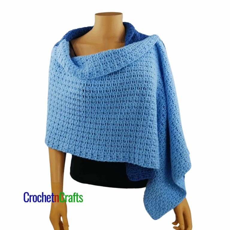 Pretty Simple Rectangular Crochet Shawl Pattern - CrochetNCrafts