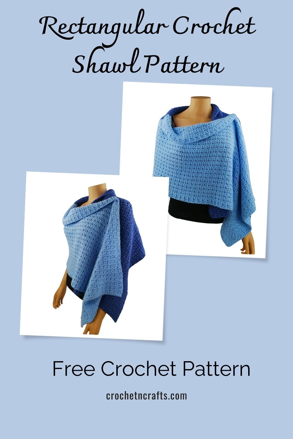 Pretty Simple Rectangular Crochet Shawl Pattern - CrochetNCrafts