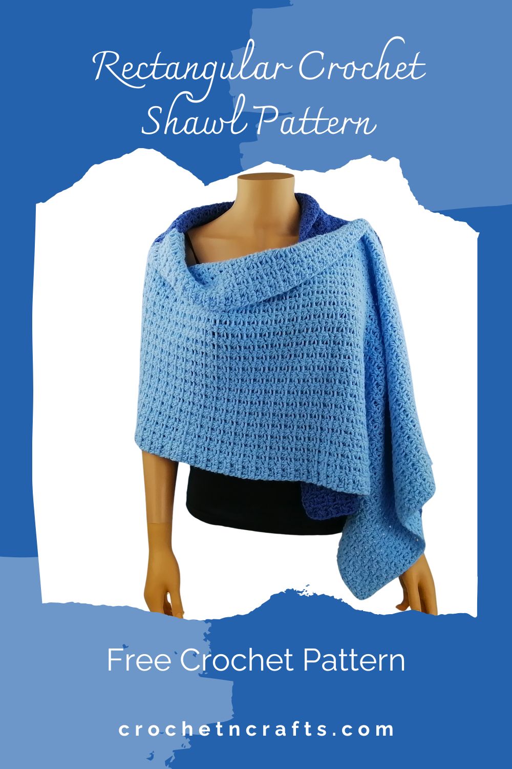 Pretty Simple Rectangular Crochet Shawl Pattern - CrochetNCrafts