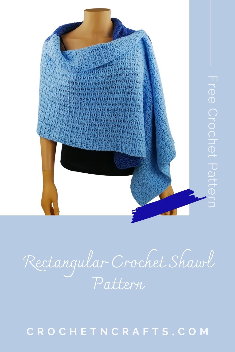 Pretty Simple Rectangular Crochet Shawl Pattern - CrochetNCrafts