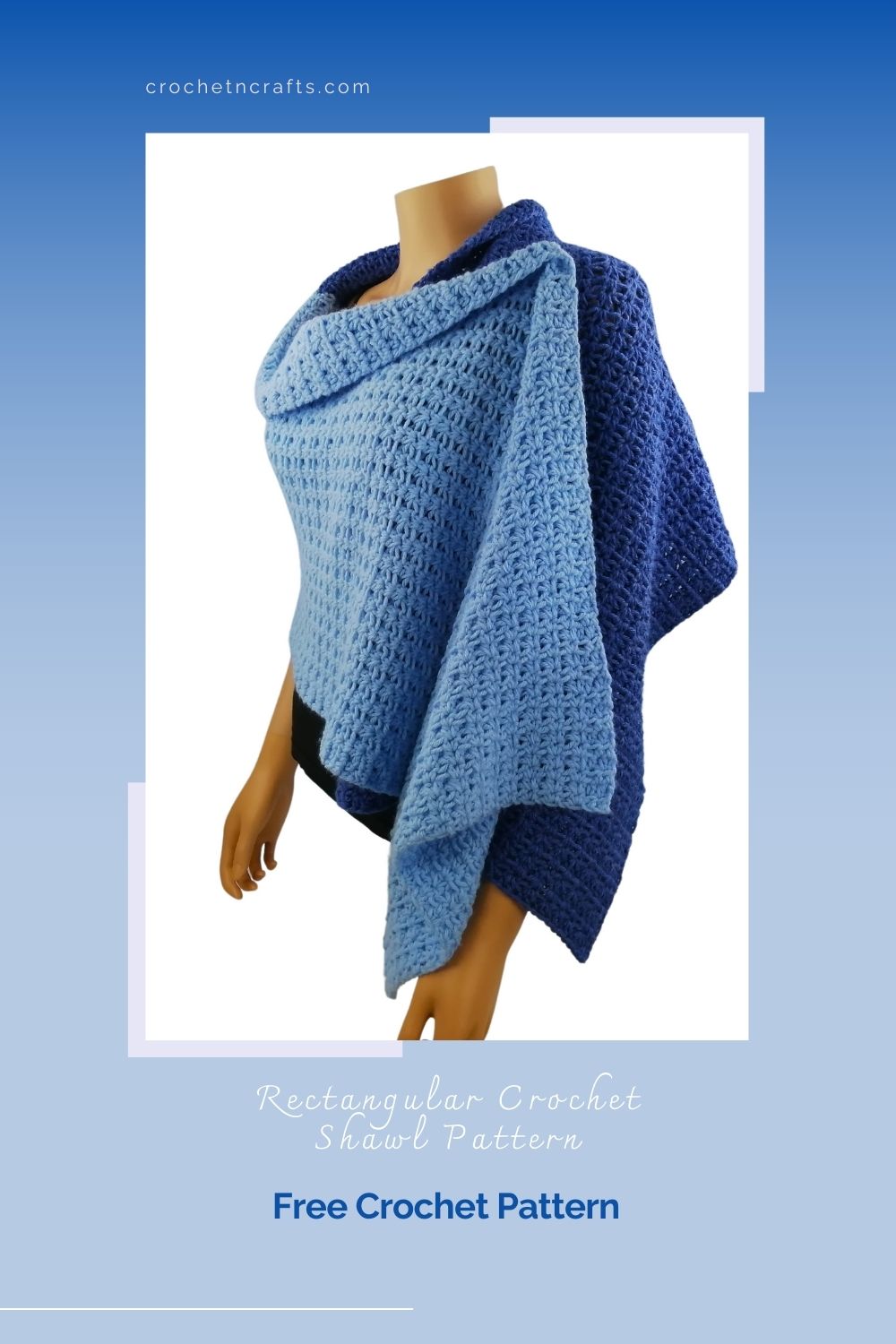 Pretty Simple Rectangular Crochet Shawl Pattern - CrochetNCrafts