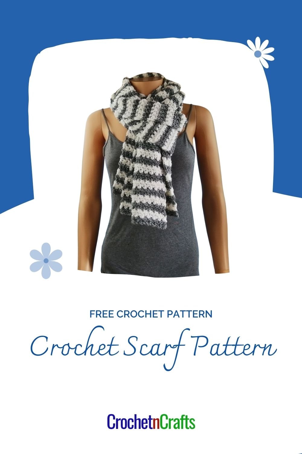 Alternating Crunch Stitch Crochet Scarf Pattern - CrochetNCrafts