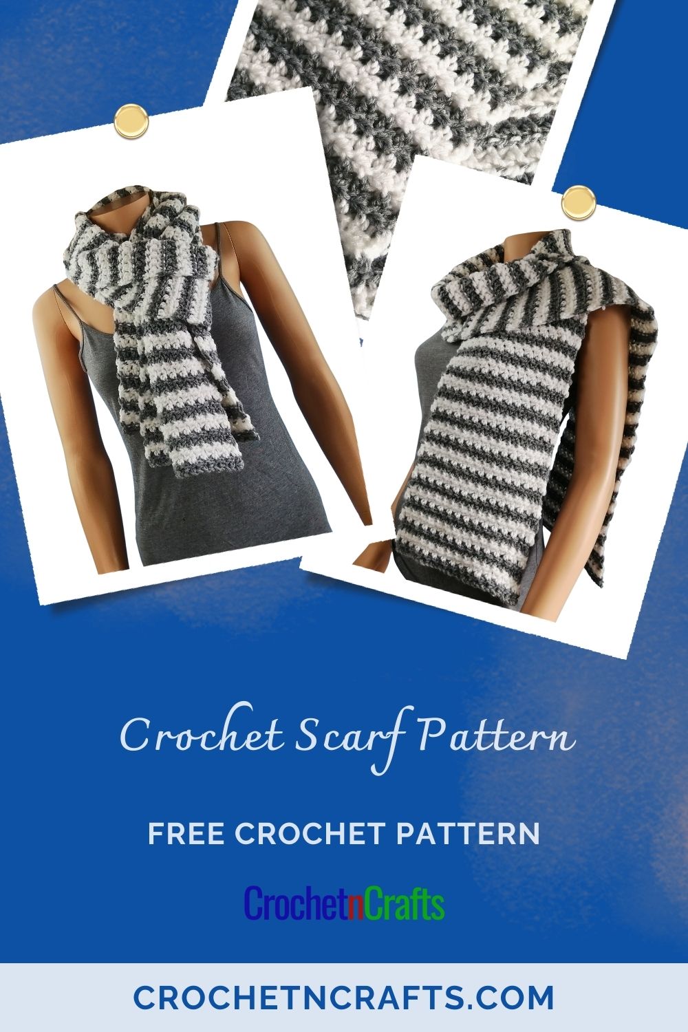 Alternating Crunch Stitch Crochet Scarf Pattern - CrochetNCrafts