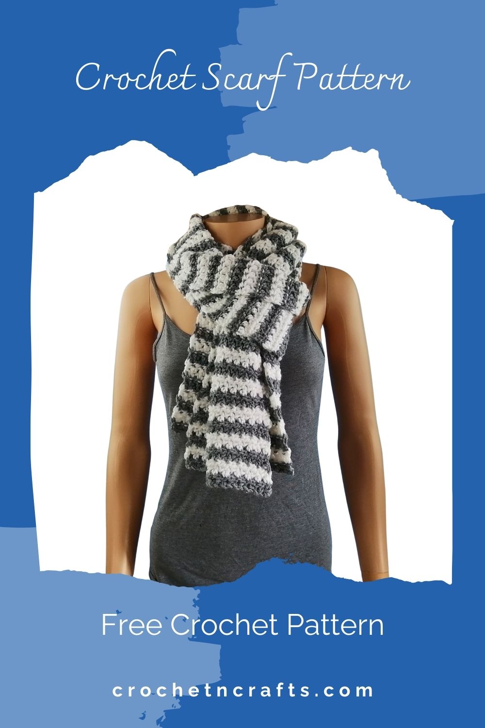 Alternating Crunch Stitch Crochet Scarf Pattern - CrochetNCrafts