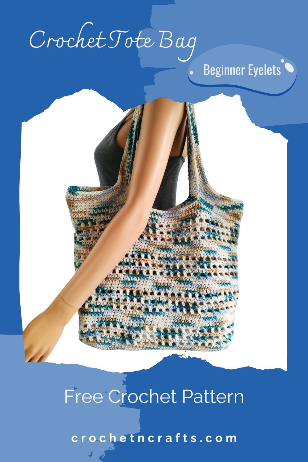 Easy Crochet Tote Bag Pattern for Beginners - Beginner Eyelets ...
